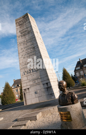 A bust of General Patton at the Patton Memorial, Avranches, Normandy ...