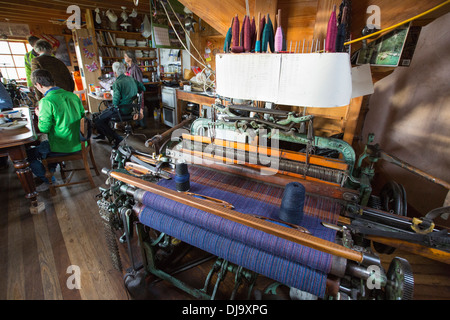 A loom in Alan Bush's house in Scoraig, in NW Scotland. Scoraig is ...