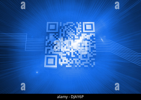 Quick - barcode with blue Background Stock Photo - Alamy