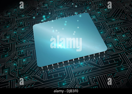 Shiny square on black circuit board Stock Photo - Alamy