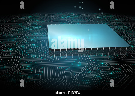 Shiny square on black circuit board Stock Photo - Alamy