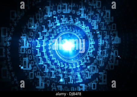 Shiny spiral of binary code Stock Photo - Alamy