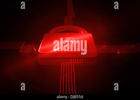 Shiny red lock on black background Stock Photo - Alamy