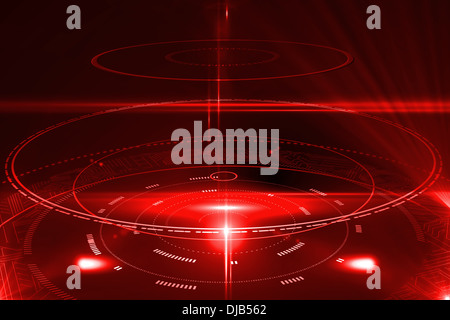 Shiny red circles on black background Stock Photo - Alamy
