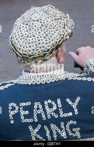 Pearly Costume Detail, The Pearly Kings and Queens Society Harvest Festival, London, England ...