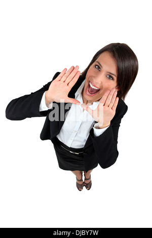 businesswoman playing the fool Stock Photo - Alamy