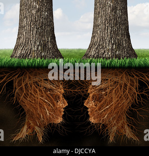 Communication and growth concept as a growing partnership and teamwork ...