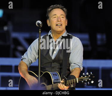 Bruce Springsteen during the 2012 Wrecking Ball tour at the Greensboro ...