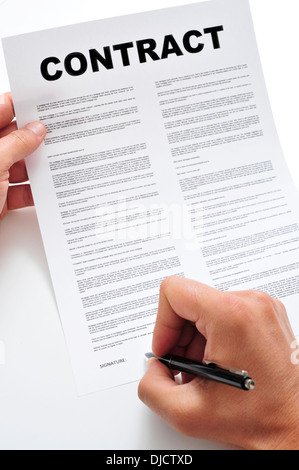 man signing a contract Stock Photo - Alamy