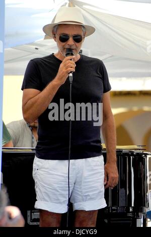 Italian tenor Andrea Bocelli during an interview in Paris, France ...
