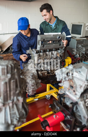 engine, explaining, workshop, trainee, mechanic, engines, motor ...