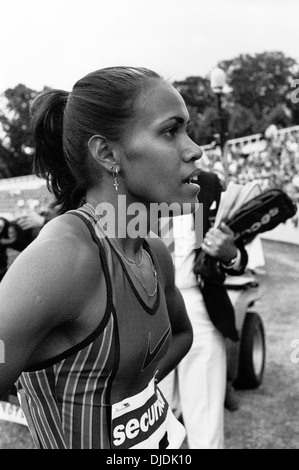 Australian 400m sprinter Cathy Freeman competing at the Securicor Games ...