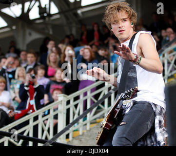 Tom Fletcher McFly perform live at Newmarket Racecourse Suffolk ...