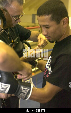 Jun 14, 2004; Los Angeles, CA, USA; Boxer PAULIE AYALA trains for his ...