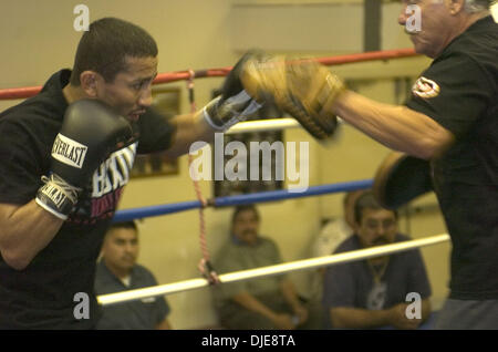 Jun 14, 2004; Los Angeles, CA, USA; Boxer PAULIE AYALA trains for his ...