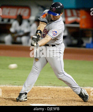 Miami Marlins first baseman Eric Wagaman warms up before a baseball ...