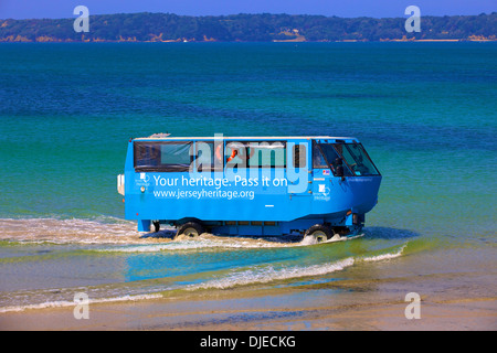 Elizabeth Castle with Amphibious Castle Ferry, St. Helier, Jersey ...