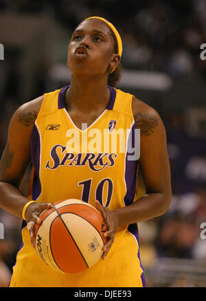 Los Angeles Sparks' Doneeka Hodges-Lewis pulls a loose ball away from ...