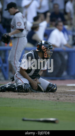 Yorvit Torrealba of the San Francisco Giants during a 2002 MLB season ...