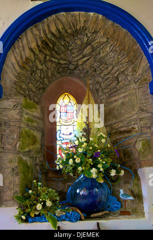 Interior of St. Adamnan's Church, Lonan Old Church, Lonan, Isle of Man ...