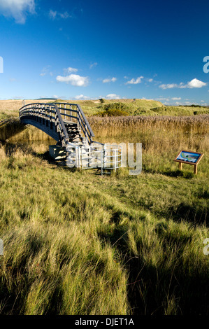 New footbridge crossing the River Kenfig, part of the Wales Coast Path ...