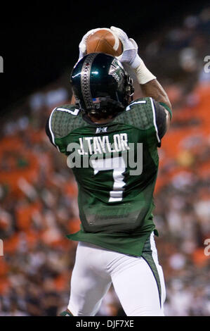 Hawaii wide receiver Jovonte Taylor #7 during first half action in the ...
