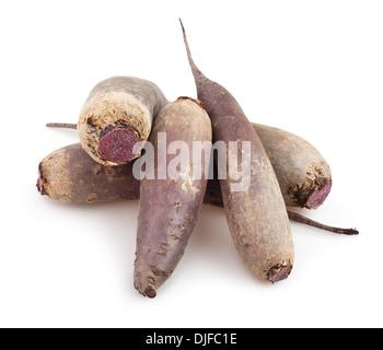 Long beet root closeup isolated on white background Stock Photo - Alamy