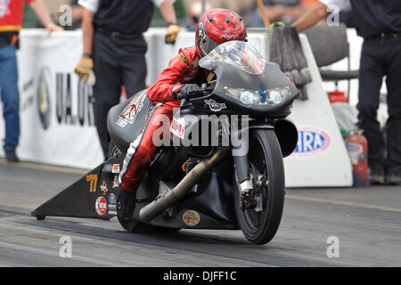 Angie Smith on her Coffman Tank Trucks Buell prepares for the start ...