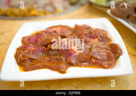 Salted fresh sheep kidney on the plate.Prepare barbecue Stock Photo - Alamy