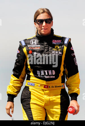 IRL driver Simona De Silvestro, of Switzerland, accelerates out of Turn ...