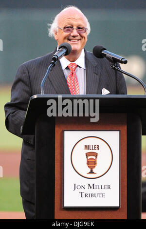 San Francisco, CA: San Francisco announcer Jon Miller and his wife as ...