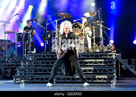 Brian May of Queen performing live at the Apollo Hammersmith London ...