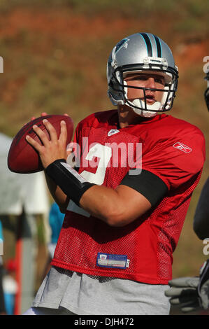 Carolina Panthers' Jimmy Clausen (2) warms up before an NFL football ...
