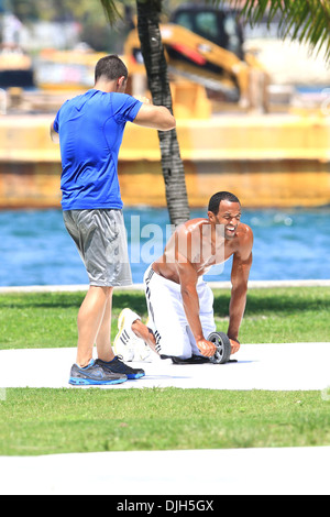 Craig David endures an intense workout on beach in Miami Miami Florida ...