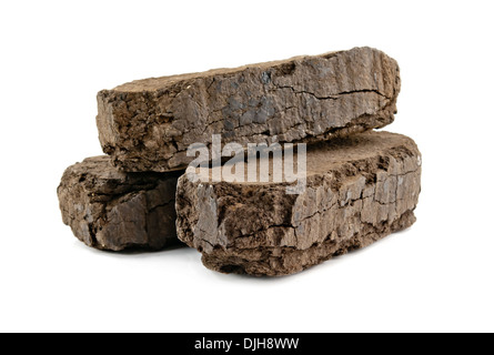 peat fuel blocks for use in an open fire Stock Photo - Alamy