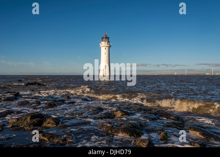 New Brighton Perch Rock lighthouse river Mersey Stock Photo - Alamy