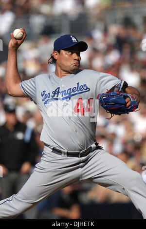 Los Angeles Dodgers right-hander Roki Sasaki reacts after giving up a ...