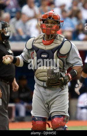 30 July 2010: Cleveland Indians third baseman Jayson Nix (12) throws to ...