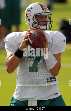 Dolphins QB Chad Henne (7) during practice at the team's training camp ...