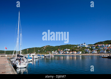 Boats in the harbour at Mölle in the Kattegat Strait, Skåne / Scania ...