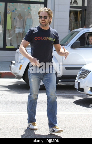 Gerard Butler seen out and about in Beverly Hills Los Angeles ...
