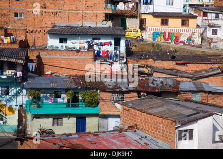 Medellin's slums seen from the cable car, Colombia Stock Photo - Alamy