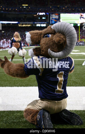 St. Louis Rams mascot Rampage runs on the field before the start of an ...