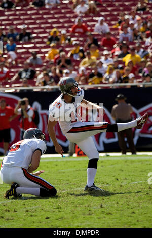 Tampa Bay Buccaneers place kicker Chase McLaughlin (4) kicks a field ...