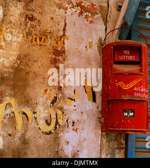 A Post Box of the Indian Postal Service, India Post, in Chennai, Tamil ...