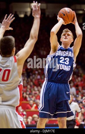 Brigham Young guard Tyler Haws (3) drives down court during the Coaches ...