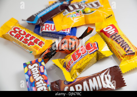 Assorted mini chocolate bars Stock Photo - Alamy