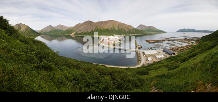 View Of The City Of King Cove From Atop A Nearby Mountain, Alaska ...