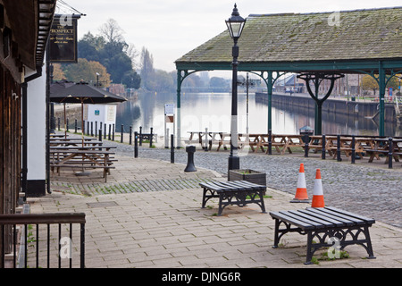 The quayside at the historic docks in Exeter, Devon, England Stock ...