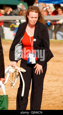 Deidra Jackson,with the Eight Belles barn, is overcome with emotion ...